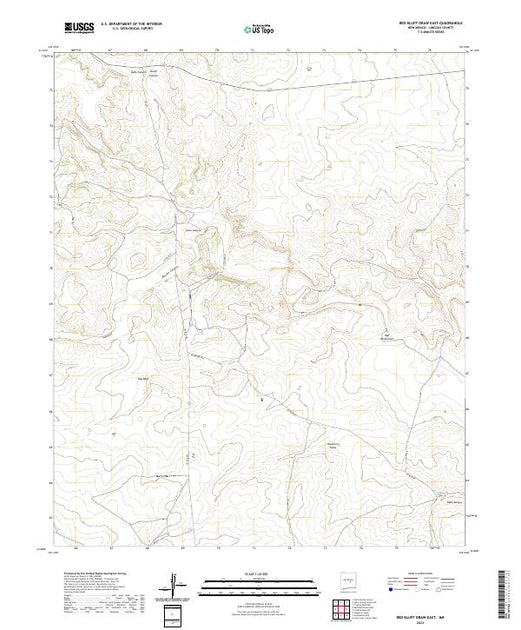 US Topo 7.5-minute map for Red Bluff Draw East NM – American Map Store