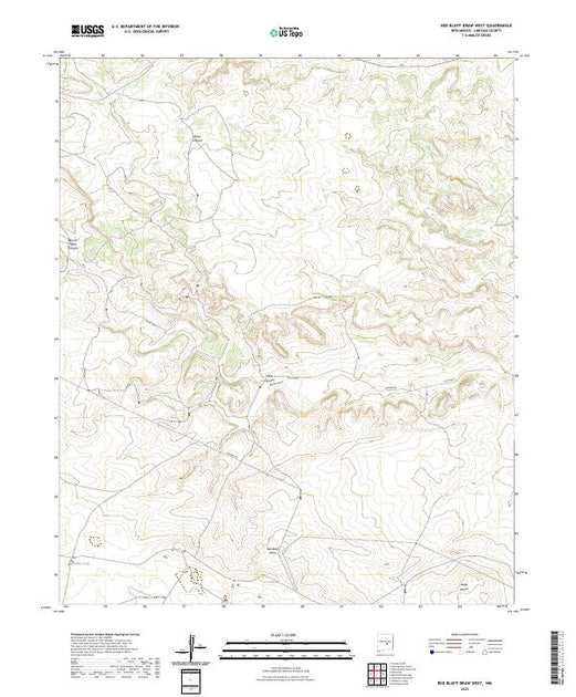 US Topo 7.5-minute map for Red Bluff Draw West NM – American Map Store