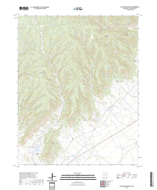 US Topo 7.5-minute map for Saltpeter Mountain NM – American Map Store
