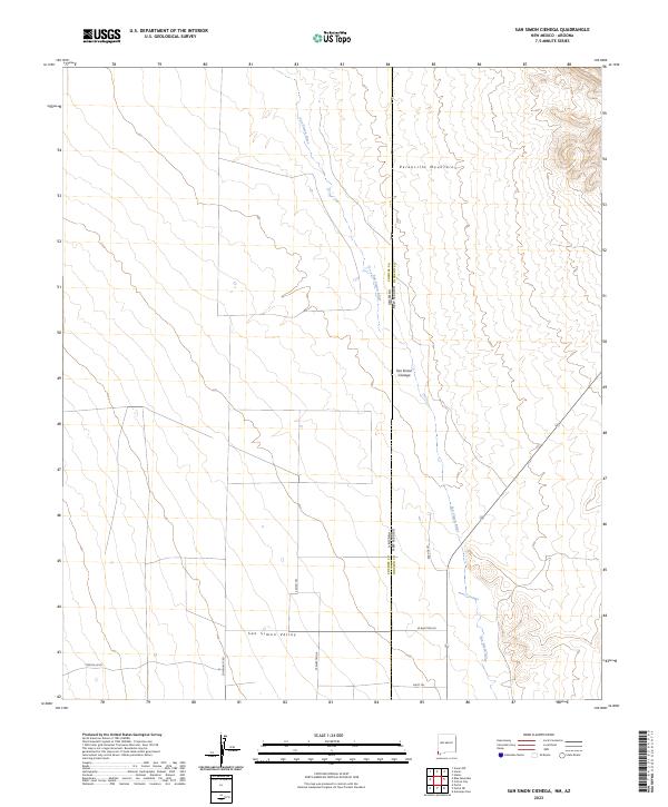 US Topo 7.5-minute map for San Simon Cienega NMAZ – American Map Store
