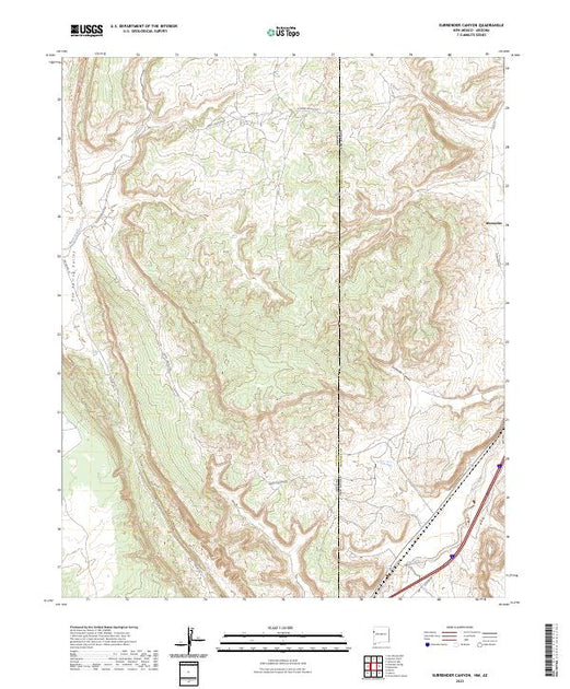 US Topo 7.5-minute map for Surrender Canyon NMAZ – American Map Store