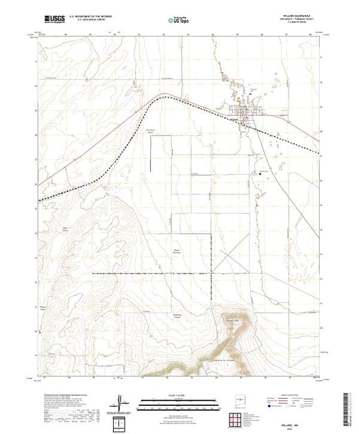US Topo 7.5-minute map for Willard NM – American Map Store
