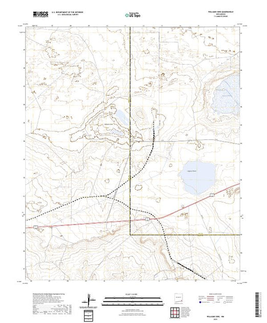 US Topo 7.5-minute map for Williams Sink NM – American Map Store