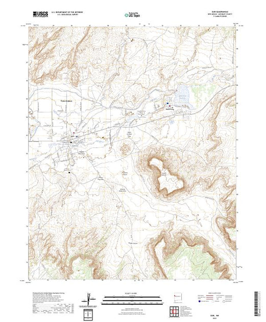 US Topo 7.5-minute map for Zuni NM – American Map Store