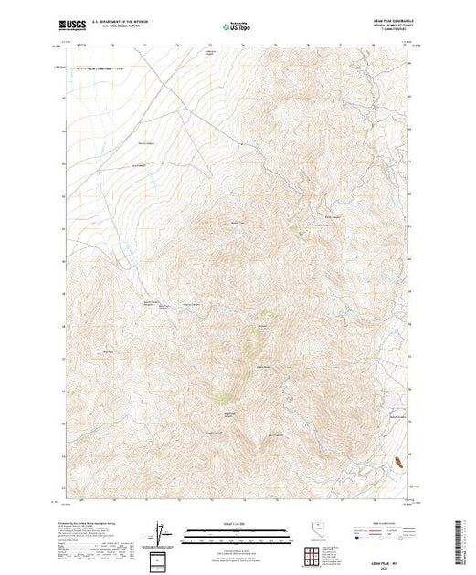 US Topo 7.5-minute map for Adam Peak NV – American Map Store