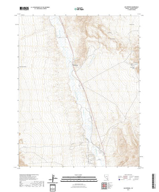 US Topo 7.5-minute map for Ash Springs NV – American Map Store