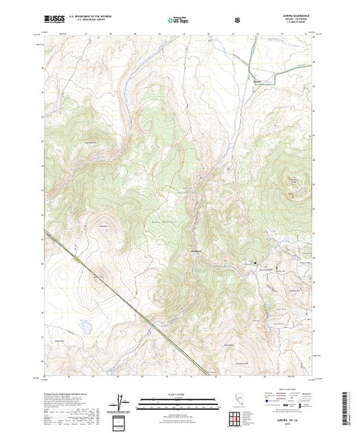 US Topo 7.5-minute map for Aurora NVCA – American Map Store