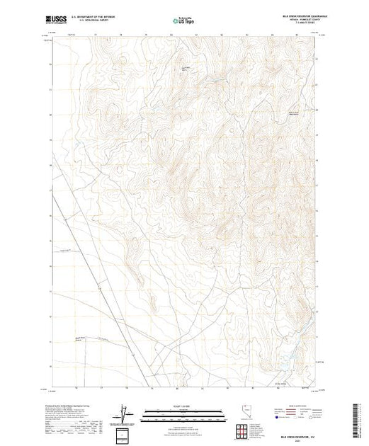 US Topo 7.5-minute map for Bilk Creek Reservoir NV – American Map Store