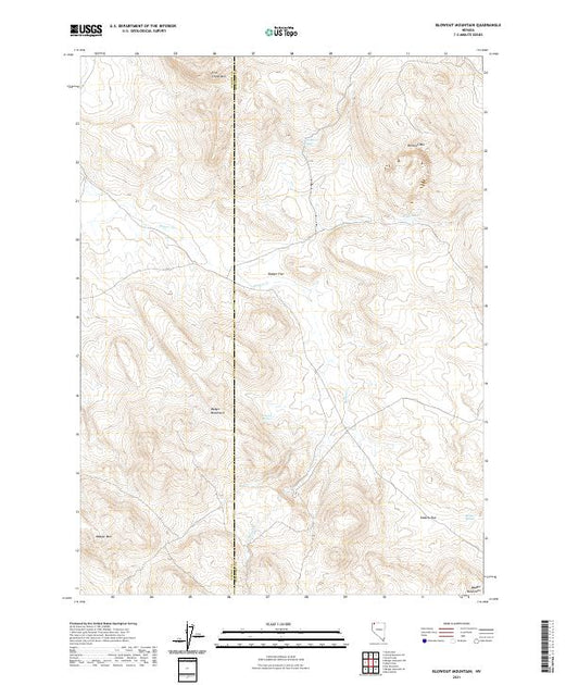 US Topo 7.5-minute map for Blowout Mountain NV – American Map Store