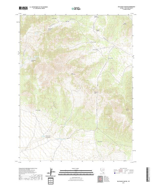 US Topo 7.5-minute map for Blue Mass Canyon NV – American Map Store