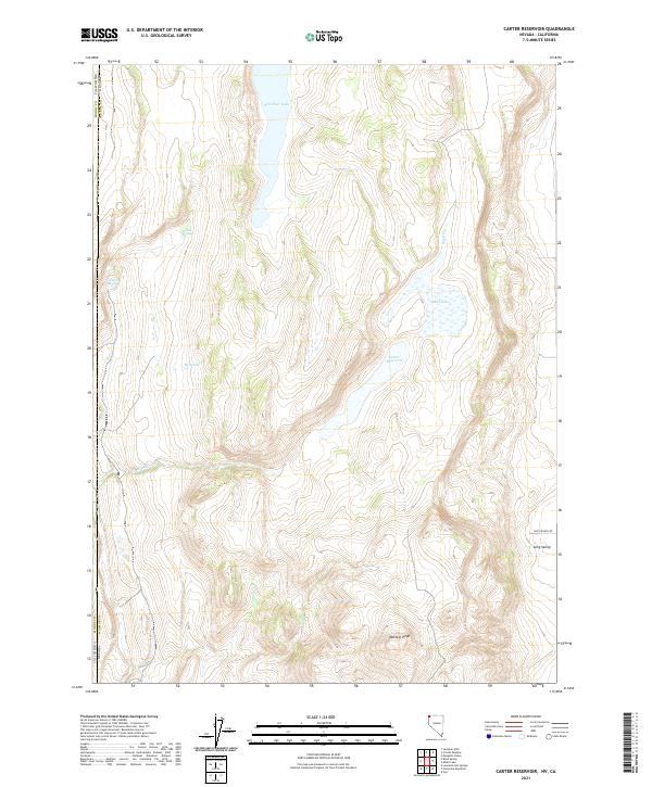 US Topo 7.5-minute map for Carter Reservoir NVCA – American Map Store