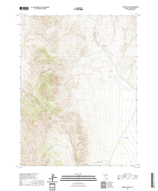 US Topo 7.5-minute map for Corral Canyon NV – American Map Store