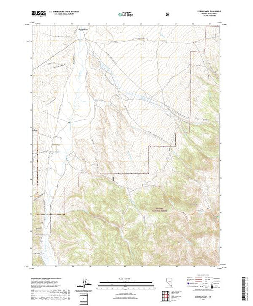 US Topo 7.5-minute map for Corral Wash NV – American Map Store