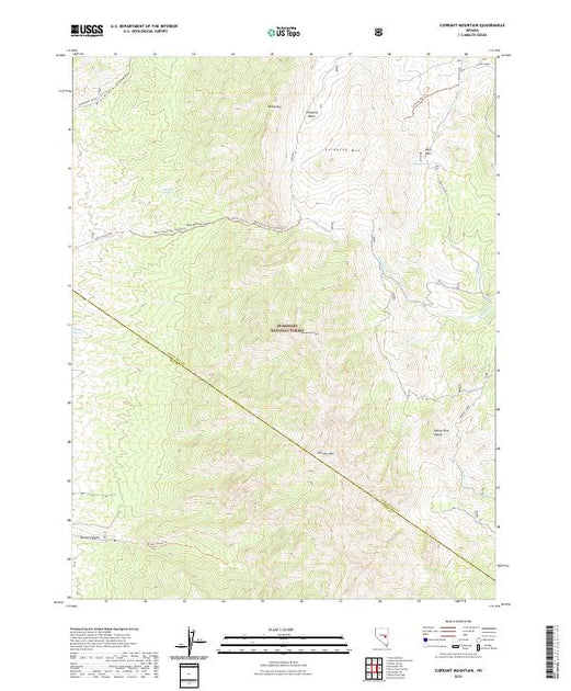 US Topo 7.5-minute map for Currant Mountain NV – American Map Store