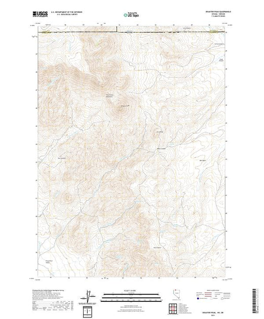 US Topo 7.5-minute map for Disaster Peak NVOR – American Map Store