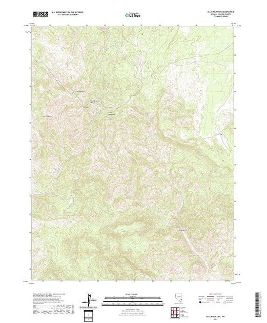 US Topo 7.5-minute map for Ella Mountain NV – American Map Store