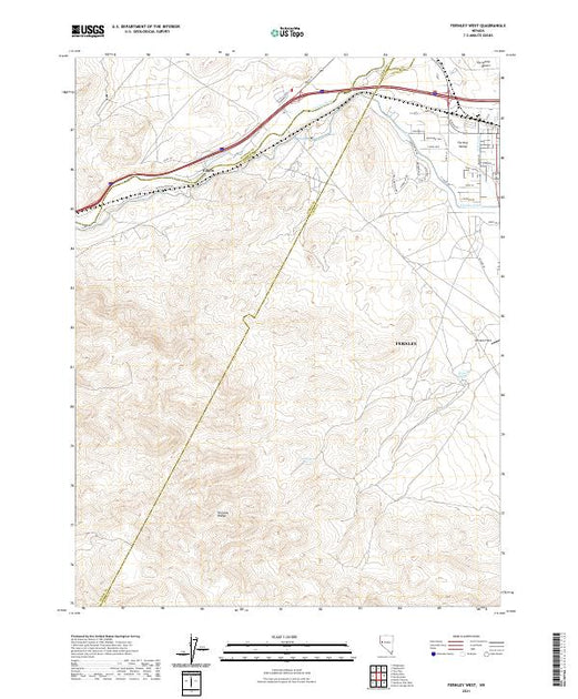 US Topo 7.5-minute map for Fernley West NV – American Map Store