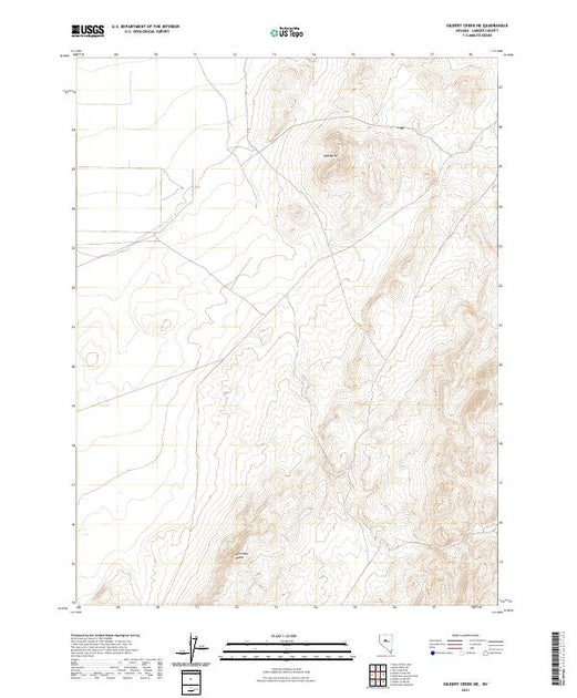 US Topo 7.5-minute map for Gilbert Creek NE NV – American Map Store