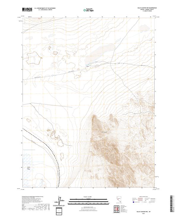 US Topo 7.5-minute map for Gillis Canyon NW NV – American Map Store