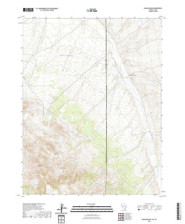 US Topo 7.5-minute map for Gleason Basin NVUT – American Map Store