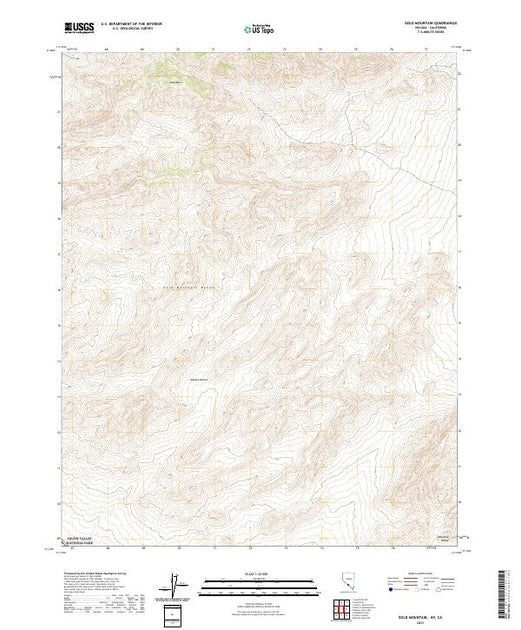 US Topo 7.5-minute map for Gold Mountain NVCA – American Map Store