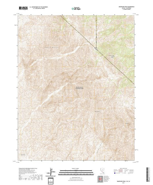 US Topo 7.5-minute map for Grapevine Peak NVCA – American Map Store