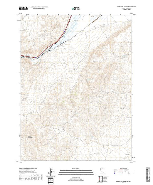 US Topo 7.5-minute map for Grindstone Mountain NV – American Map Store