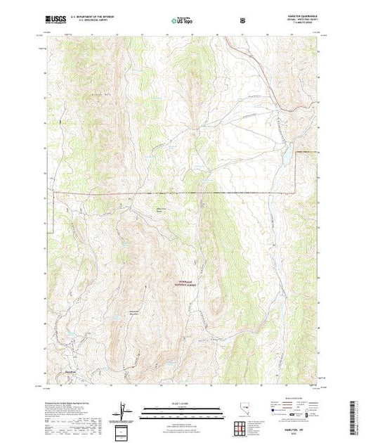US Topo 7.5-minute map for Hamilton NV – American Map Store