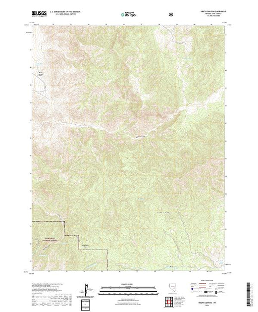 US Topo 7.5-minute map for Heath Canyon NV – American Map Store
