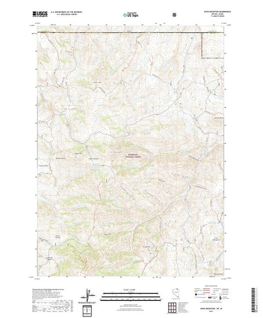 US Topo 7.5-minute map for Hicks Mountain NVID – American Map Store