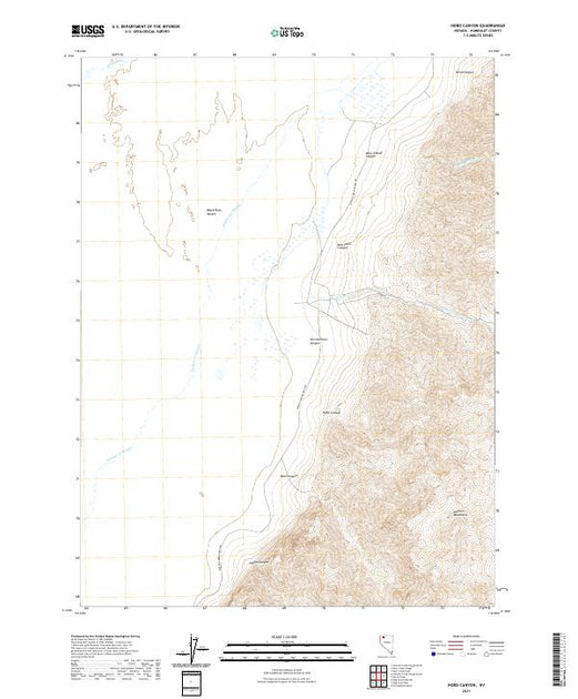 US Topo 7.5-minute map for Hobo Canyon NV – American Map Store
