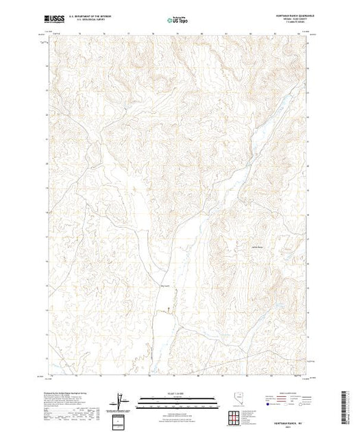 US Topo 7.5-minute map for Huntsman Ranch NV – American Map Store