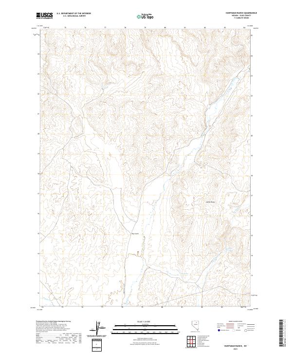 US Topo 7.5-minute map for Huntsman Ranch NV – American Map Store