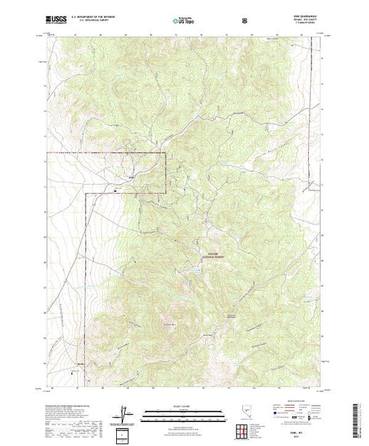 US Topo 7.5-minute map for Ione NV – American Map Store