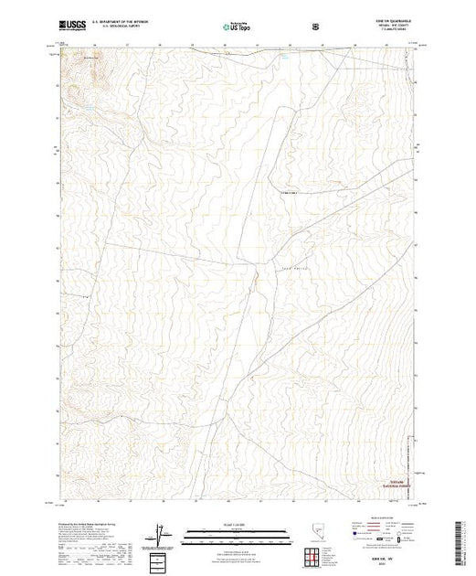 US Topo 7.5-minute map for Ione SW NV – American Map Store