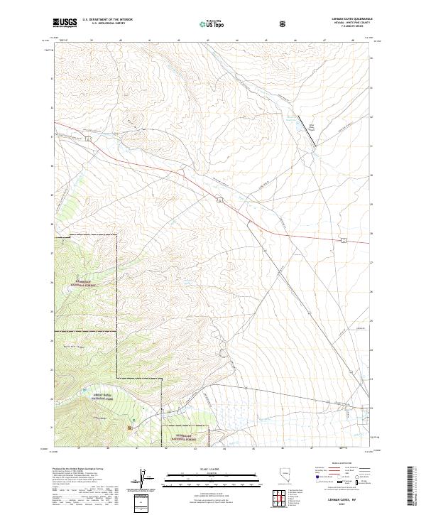 US Topo 7.5-minute map for Lehman Caves NV – American Map Store