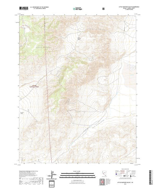 US Topo 7.5-minute map for Little Huntoon Valley NV – American Map Store