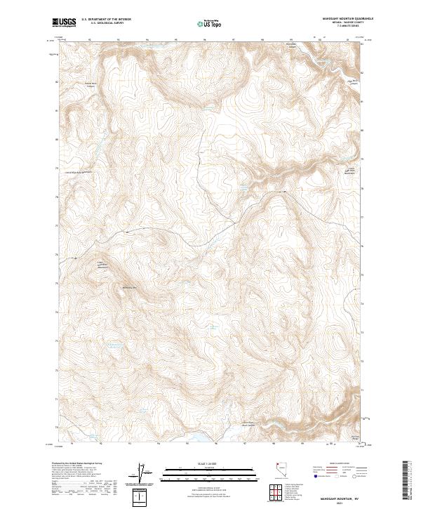 US Topo 7.5-minute map for Mahogany Mountain NV – American Map Store