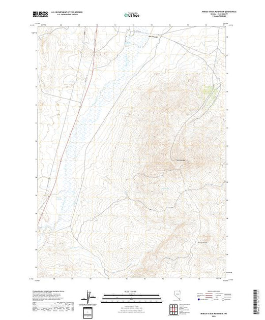 US Topo 7.5-minute map for Middle Stack Mountain NV – American Map Store