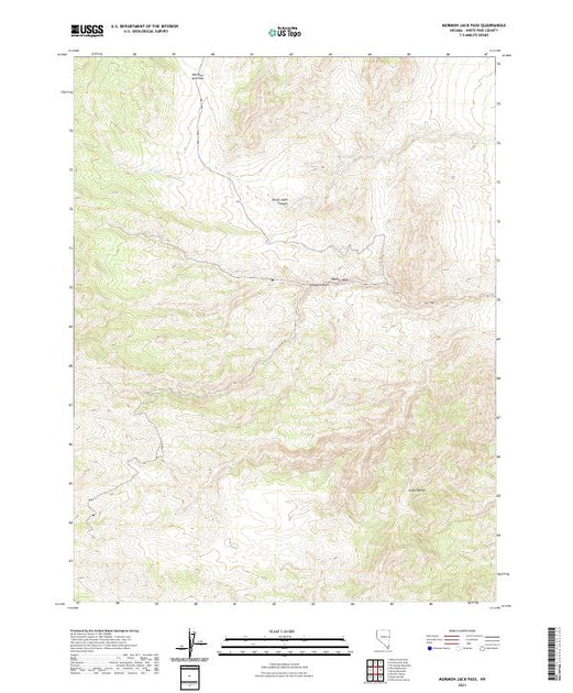 US Topo 7.5-minute map for Mormon Jack Pass NV – American Map Store
