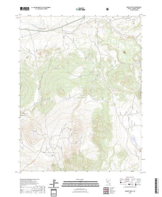 US Topo 7.5-minute map for Mount Hicks NV – American Map Store