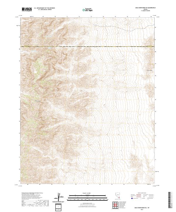 US Topo 7.5-minute map for Mule Deer Ridge SE NV – American Map Store