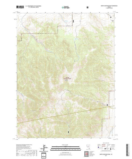 US Topo 7.5-minute map for North Shoshone Peak NV – American Map Store