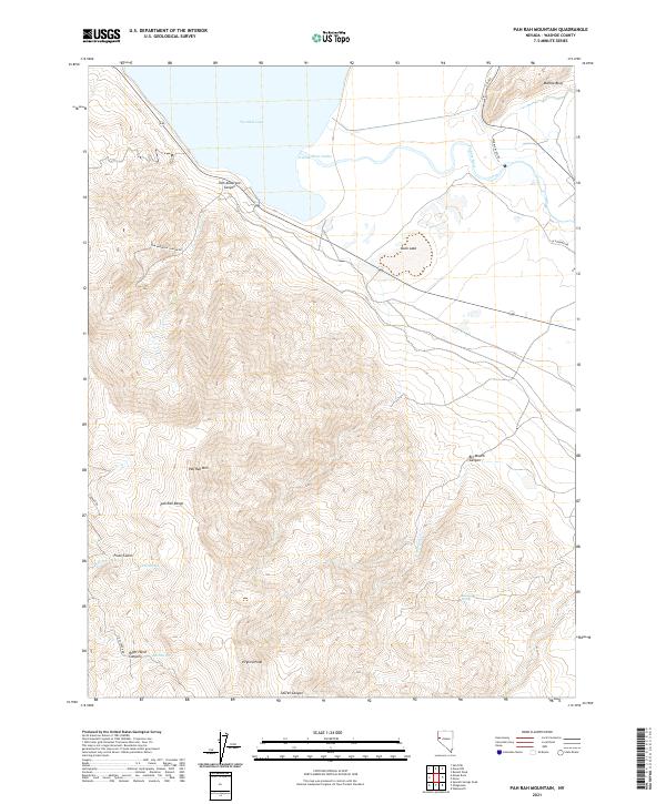 US Topo 7.5-minute map for Pah Rah Mountain NV – American Map Store