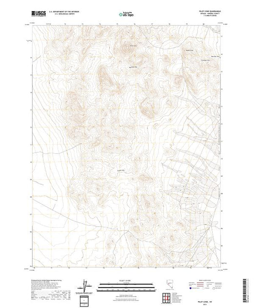 US Topo 7.5-minute map for Pilot Cone NV – American Map Store