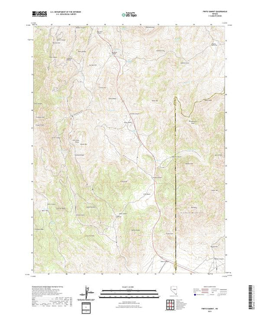 US Topo 7.5-minute map for Pinto Summit NV – American Map Store