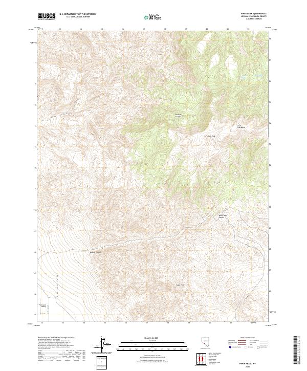US Topo 7.5-minute map for Piper Peak NV – American Map Store