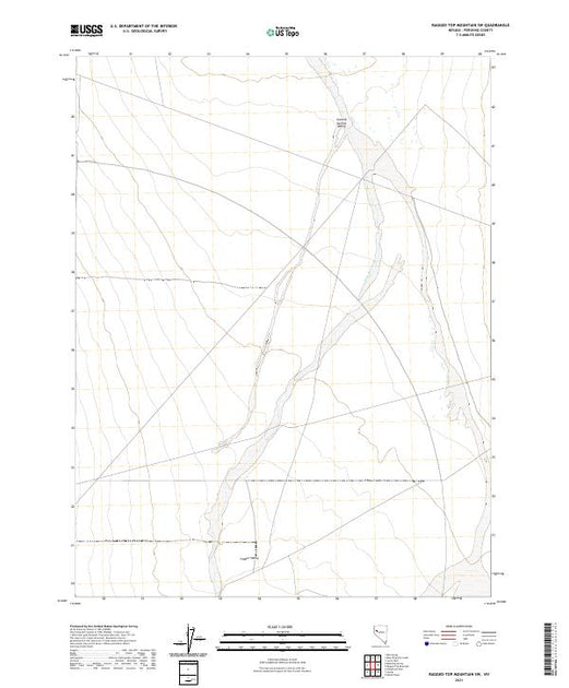 US Topo 7.5-minute map for Ragged Top Mountain SW NV – American Map Store