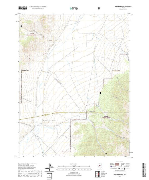 US Topo 7.5-minute map for Reese River Butte NV – American Map Store