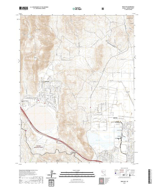 US Topo 7.5-minute map for Reno NW NV – American Map Store